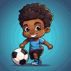Soccer player hand-drawn comic football Royalty Free Vector