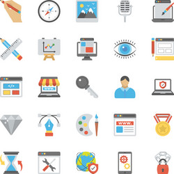 Web design flat icons set Royalty Free Vector Image