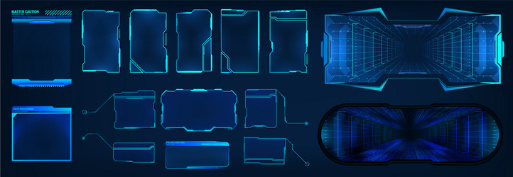 Sci-fi and hud frame futuristic screen Royalty Free Vector