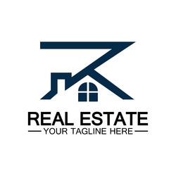 Initial letter r real estate and house logo design