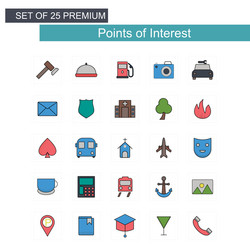 Points of interest icons set Royalty Free Vector Image