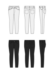 Skinny Jeans Template Vector Images (over 350)