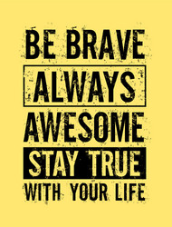 Be brave word graffiti style letters hand drawn Vector Image