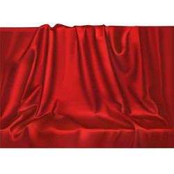 Red curtain image drapery fabric 3d realistic Vector Image