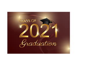 Class 2021 graduation text design for cards Vector Image