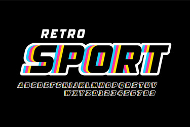 Retro style font design Royalty Free Vector Image
