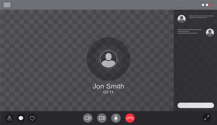 Video call template meeting app flat ui Royalty Free Vector