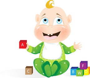 Baby thinking Royalty Free Vector Image - VectorStock