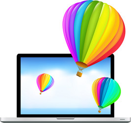 Cute cartoon air balloon Royalty Free Vector Image