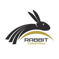Jumping running rabbit hare logo Royalty Free Vector Image