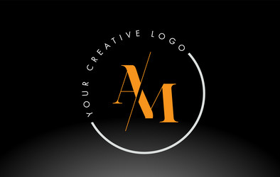 Creative letter m logo with purple orange colors Vector Image