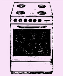 Vintage kitchen stove Royalty Free Vector Image
