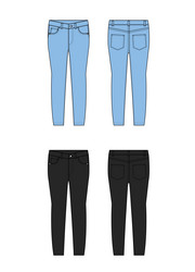 Skinny Jeans Template Vector Images (over 370)