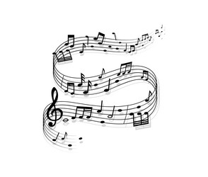 Music poster or notes staff icon Royalty Free Vector Image