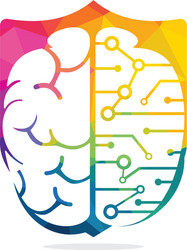 Brain connection logo design digital logo Vector Image