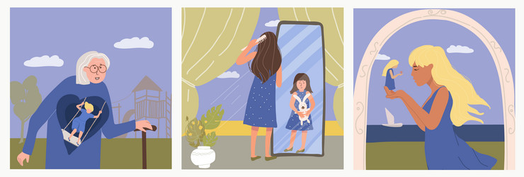 Inner child set Royalty Free Vector Image - VectorStock