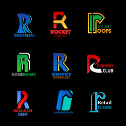 Creative color abstract corporate identity r icons