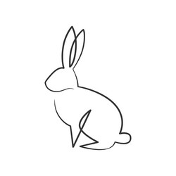 Rabbit continuous one line art drawing Royalty Free Vector