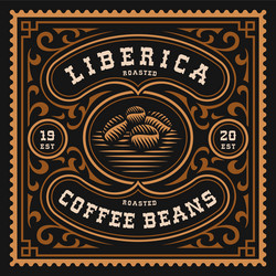 Coffee shop label for cafe business Royalty Free Vector