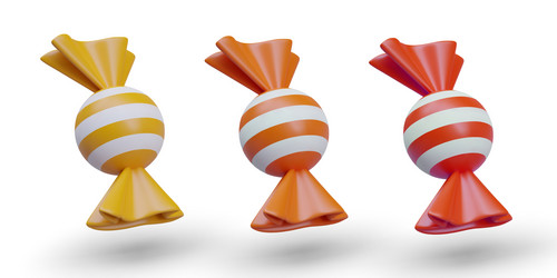 Round chocolate candy in orange wrapper with white
