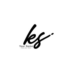 K s ks initial letter handwritten signature logo Vector Image