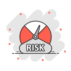 Risk meter icon in flat style rating indicator Vector Image