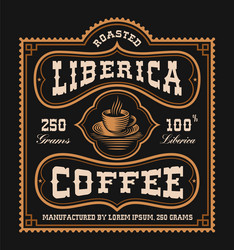 Coffee shop label for cafe business Royalty Free Vector
