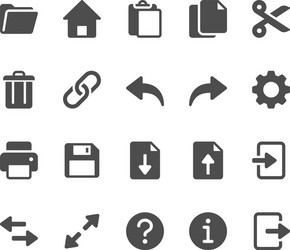 Application toolbar flat icons Royalty Free Vector Image