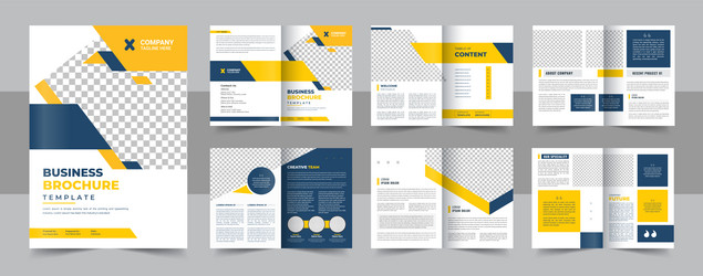 Business brochure template layout design 12 page Vector Image