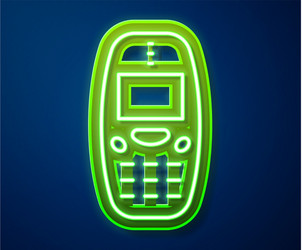 Line old vintage keypad mobile phone icon Vector Image