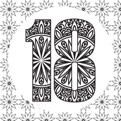 Mandala number coloring page for kids Royalty Free Vector