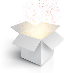 Happy birthday realistic magic open box Royalty Free Vector