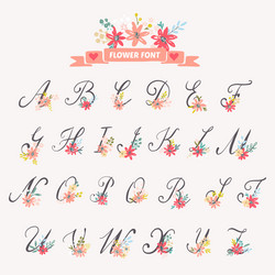 Beautiful floral letters Royalty Free Vector Image