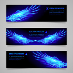 Blue fire wings Royalty Free Vector Image - VectorStock