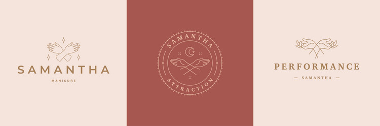 Magic logos emblems design templates set Vector Image