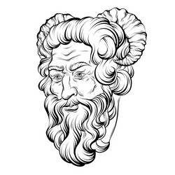 Hand drawn satyr isolated Royalty Free Vector Image