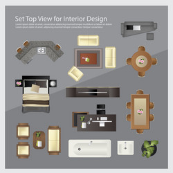 Office furniture top view set 6 Royalty Free Vector Image