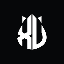 Xu logo monogram shield inside circle shape Vector Image