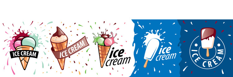 Ice cream logo cartoon style isolated Royalty Free Vector