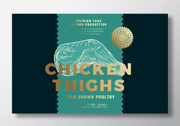 Farm grown chicken abstract packaging label Vector Image