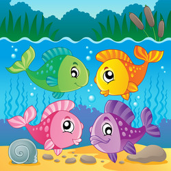 Freshwater fish theme image 3 Royalty Free Vector Image