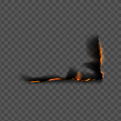 Border of burnt paper with smoldering fire Vector Image