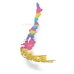 Chile political map of administrative divisions Vector Image