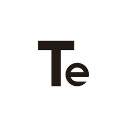 Letter te square circle geometric symbol simple Vector Image