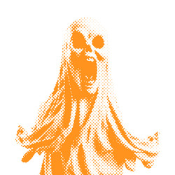 White sheet ghost - halloween halftone dotted Vector Image