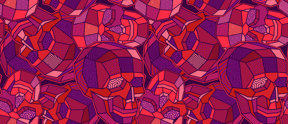 Seamless color pattern with a tiki mask Royalty Free Vector