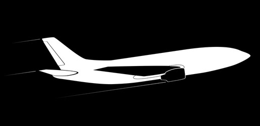 Realistic white air plane side view tail and wing Vector Image