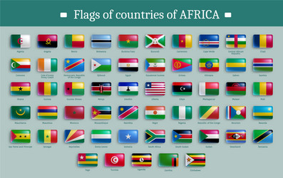 Eastern africa flags flat icons set Royalty Free Vector