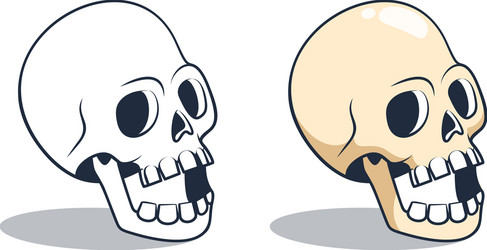 Cartoon Skeleton Head Mouth Open