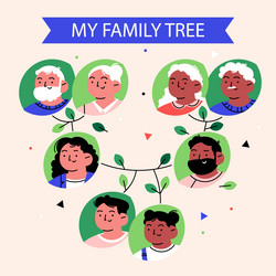 Hand drawn family tree diagram Royalty Free Vector Image